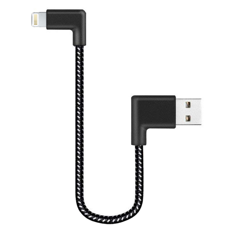 Double Right Angle Usb Lightning Cable For Iphone Ipad 20cm